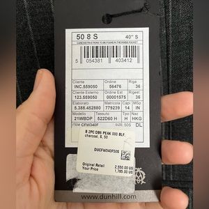 Dunhill | Suits & Blazers | Nwt 4s Dunhill Charcoal Doublebreasted ...